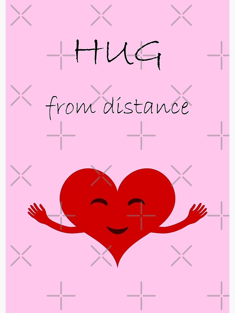 "Light Pink Hug From Distance with Smiling Heart" Poster by GraffiTimi ...