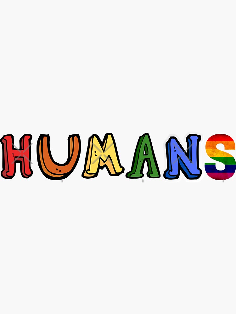 "Humans, Gay Pride flag gifts" Sticker for Sale by Alina-Mart | Redbubble