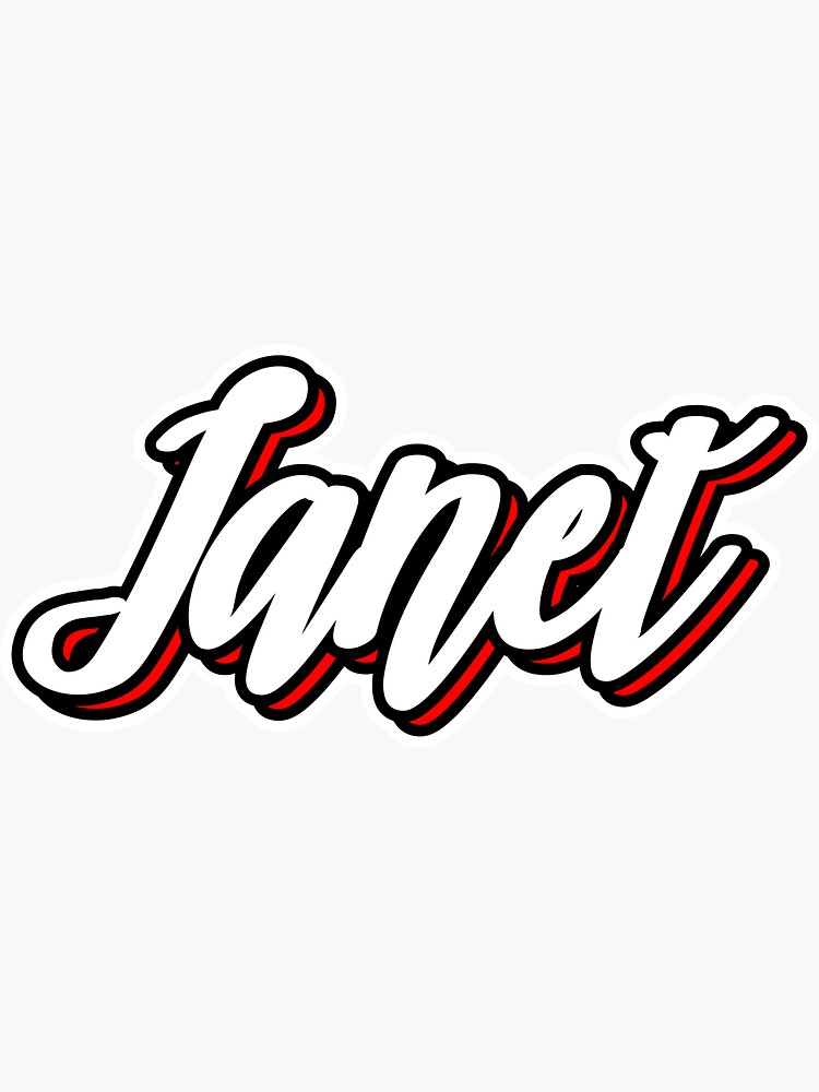"Janet first name - hand lettering design" Sticker by sulies | Redbubble