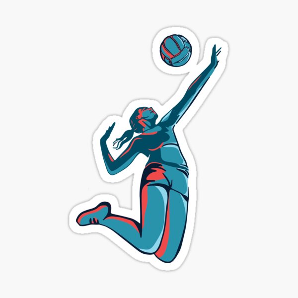 "Female Volleyball Player" Sticker for Sale by AwesomeProject | Redbubble