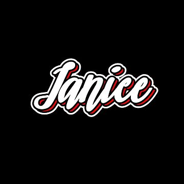 "Janice first name - hand lettering design" Sticker by sulies | Redbubble