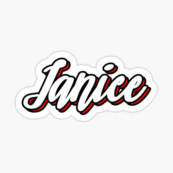 "Janice first name - hand lettering design" Sticker by sulies | Redbubble