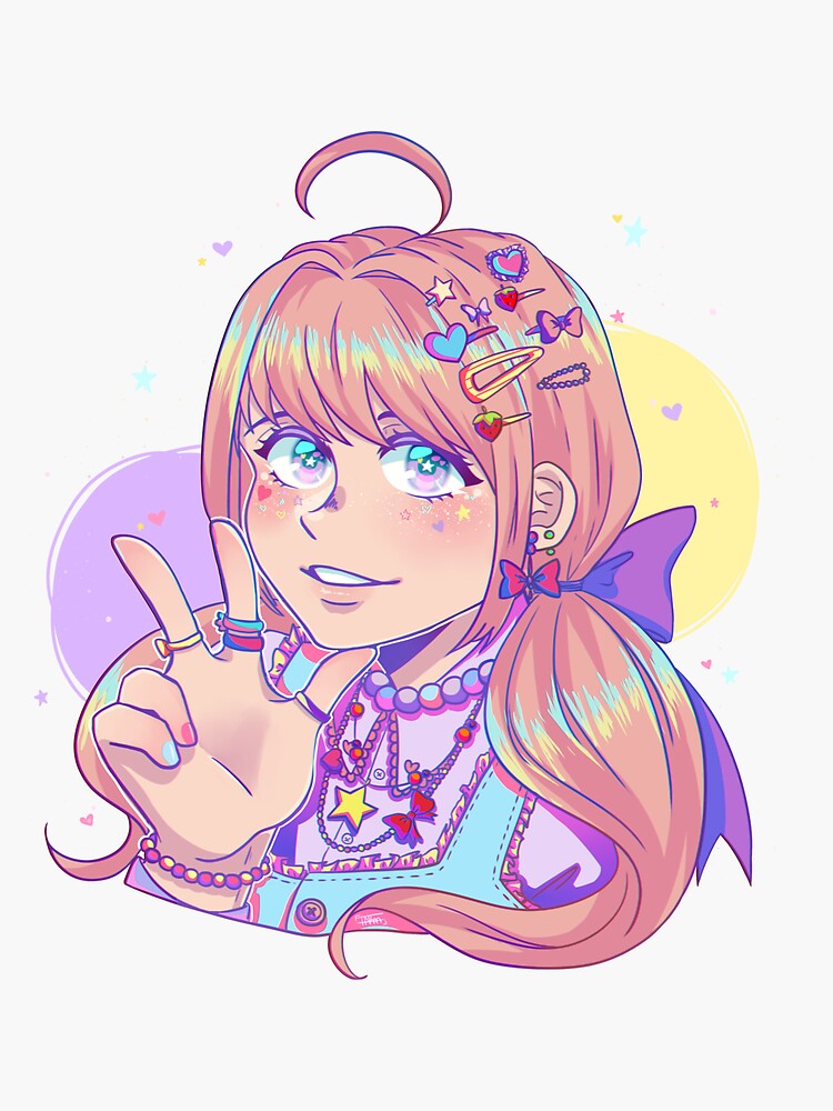 Harajuku Anime Girl Sticker By Tharaax Redbubble