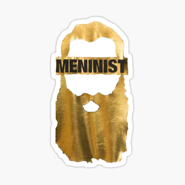 "Meninist Limited Edition Gold Beard tshirts, hoodies and more" Sticker ...