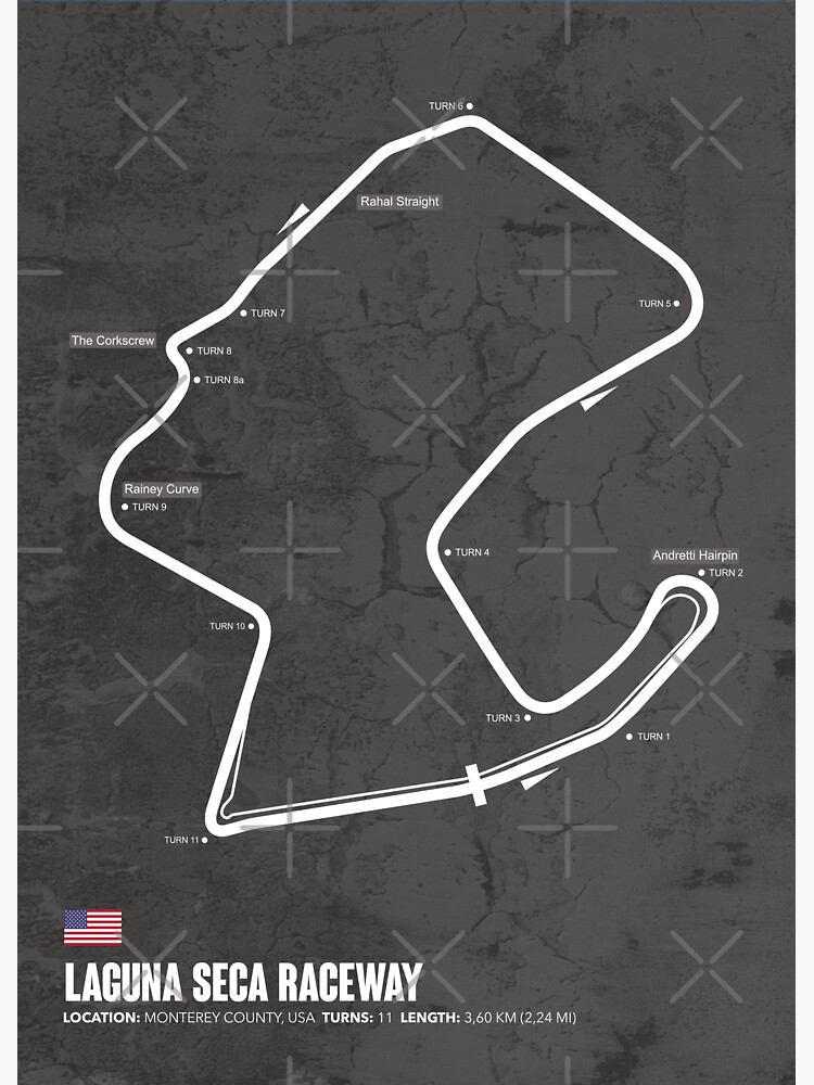 "Laguna Seca Raceway" Sticker for Sale by Mapstars | Redbubble