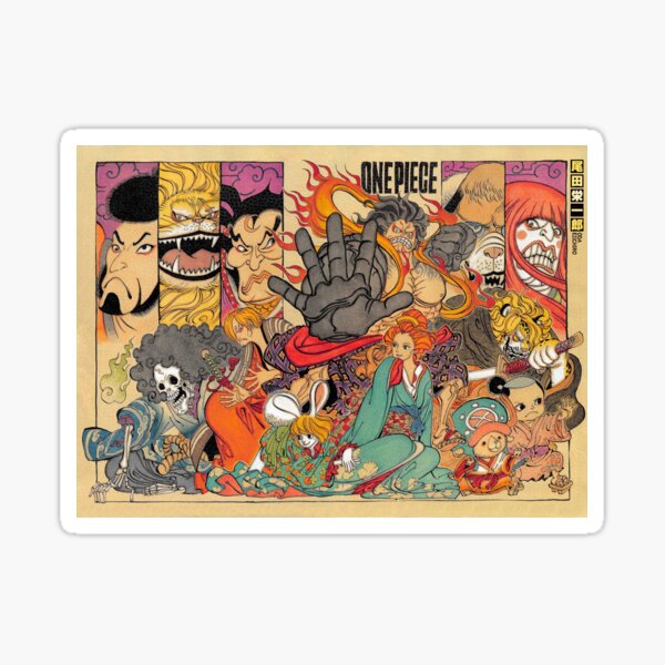 "All Crew On Wano" Sticker for Sale by SandraMathieu | Redbubble