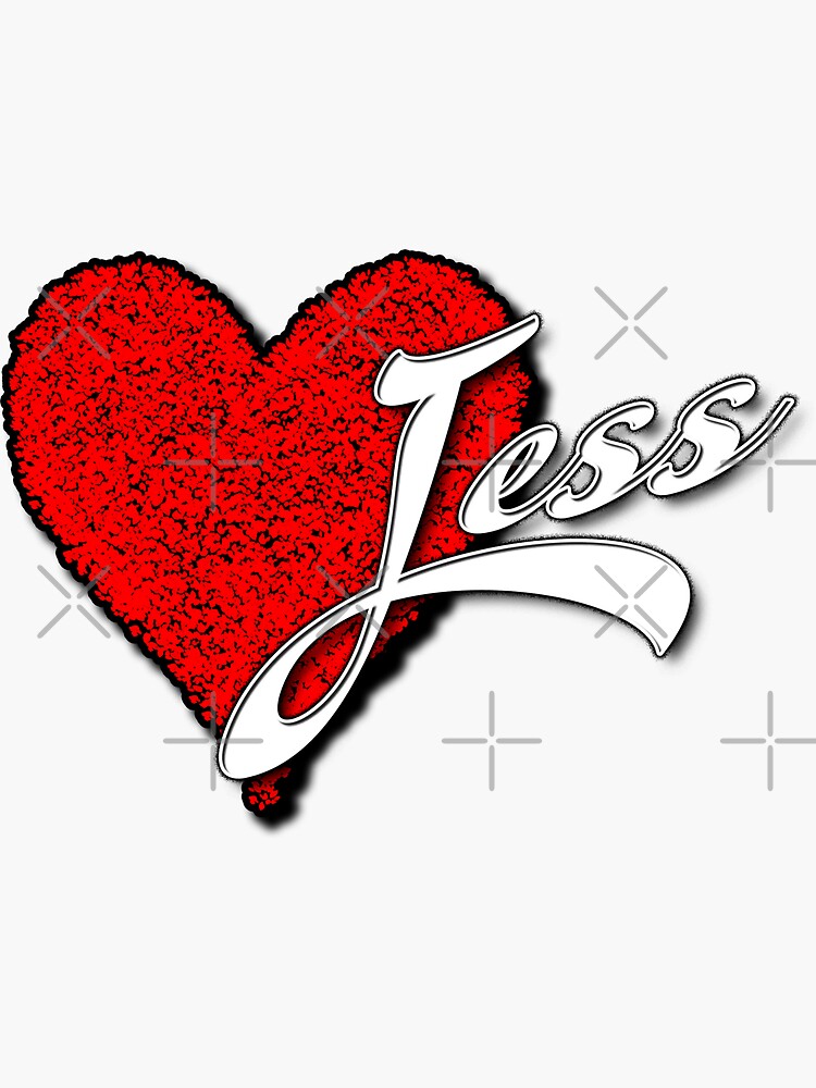 "Jess - Name Heart Series" Sticker for Sale by GTL-Enterprises | Redbubble