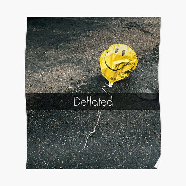 "Deflated Yellow Smiley Baloon" Poster by paulface | Redbubble