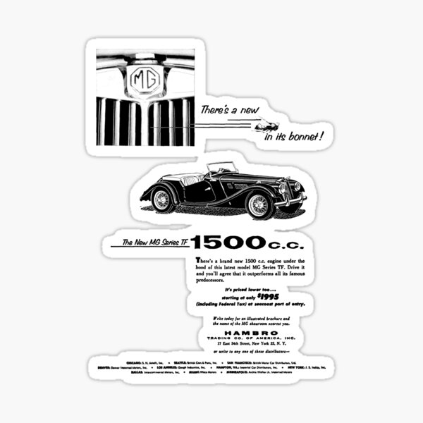 "MG TF" Sticker for Sale by ThrowbackM2 | Redbubble