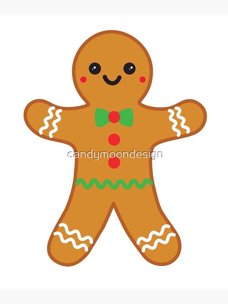 "Kawaii Cute Christmas Gingerbread Man" Poster for Sale by ...