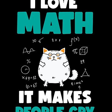 "I love math cat - funny math quote" Sticker by Lenny Stahl | Redbubble