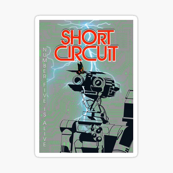 "Short Circuit minimalist artwork" Sticker by Retromegahero83 | Redbubble