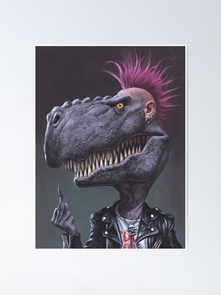 "Dino Punk Dinosaur Punker by Sebastian Krüger" Poster for Sale by ...