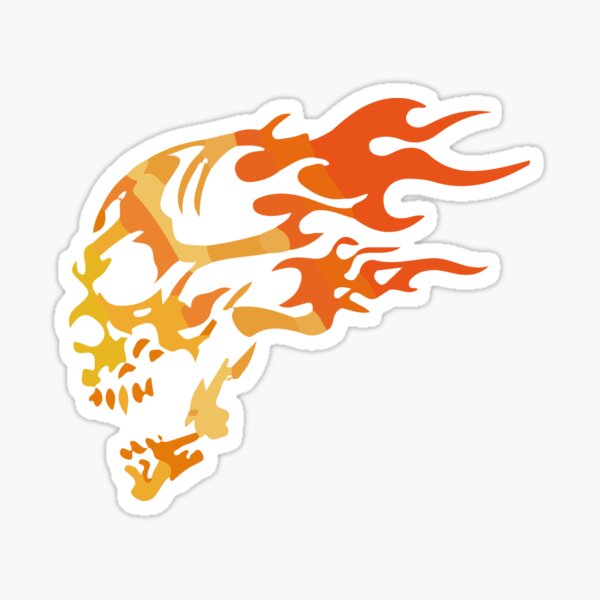 "fire skull" Sticker for Sale by ayvidemporium | Redbubble