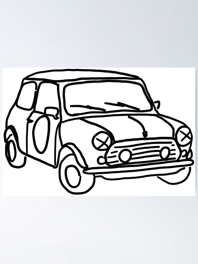 "Classic mini outline" Poster for Sale by ethan-hawley | Redbubble