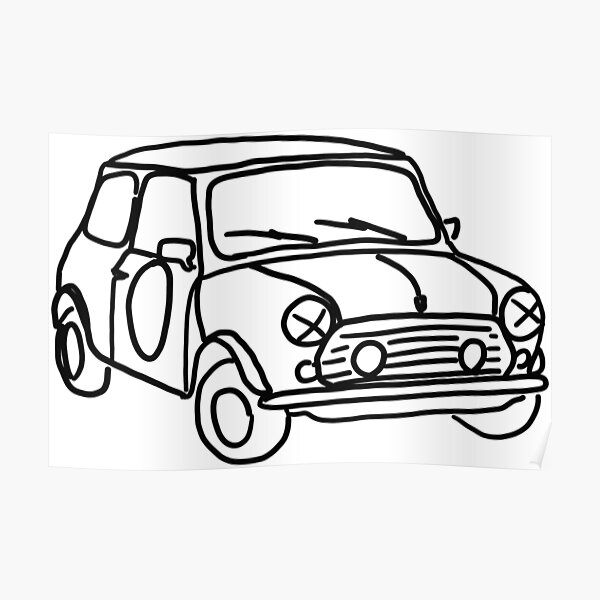 "Classic mini outline" Poster for Sale by ethan-hawley | Redbubble