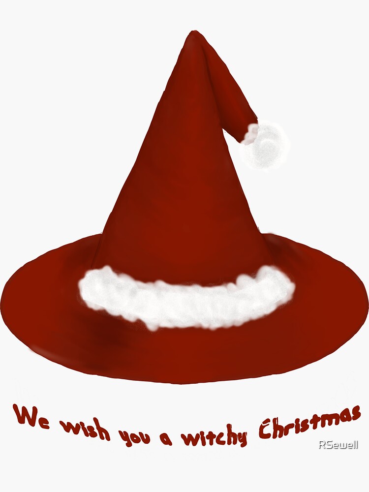 "We wish you a witchy Christmas Witch's Santa Hat" Sticker for Sale by ...