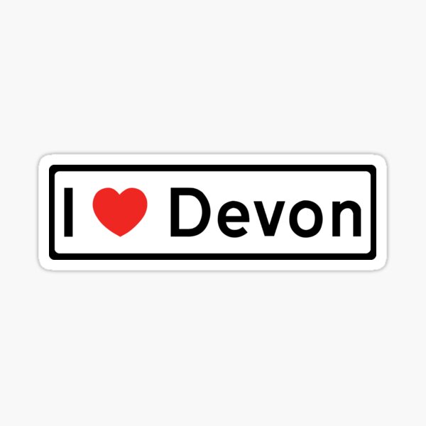 "I Love Devon!" Sticker by phandiltees | Redbubble