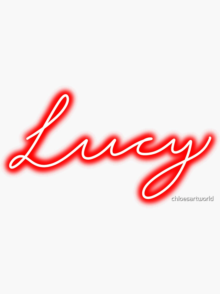 " Neon light sign Lucy" Sticker for Sale by chloesartworld | Redbubble