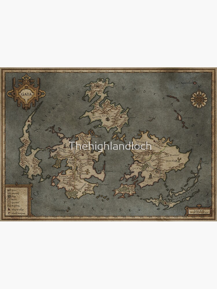 "Final Fantasy VII Gaia - Giclee Map" Art Print by Thehighlandloch ...