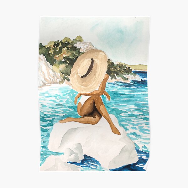 "Woman sunbathing" Poster by lajoyeuseboheme | Redbubble