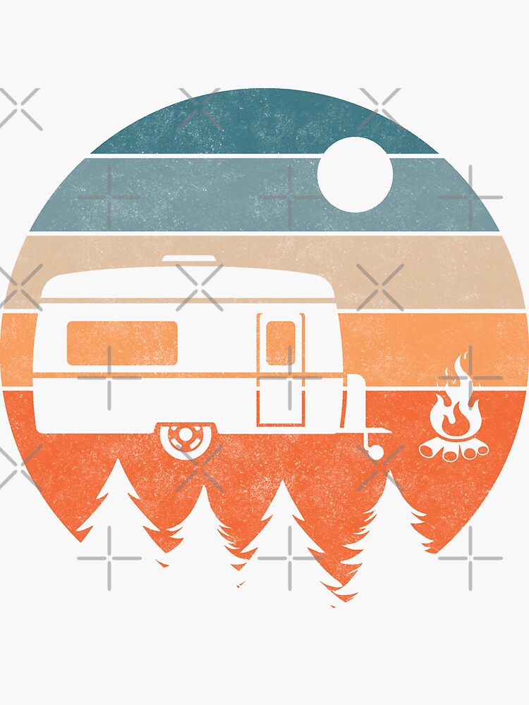 "Camping caravan camper camp tents mobile home" Sticker by auviba ...