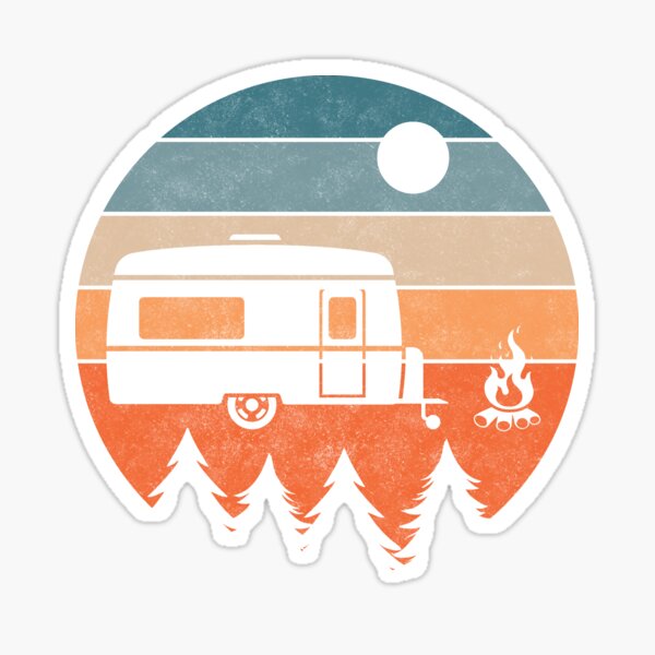 "Camping caravan camper camp tents mobile home" Sticker by auviba ...