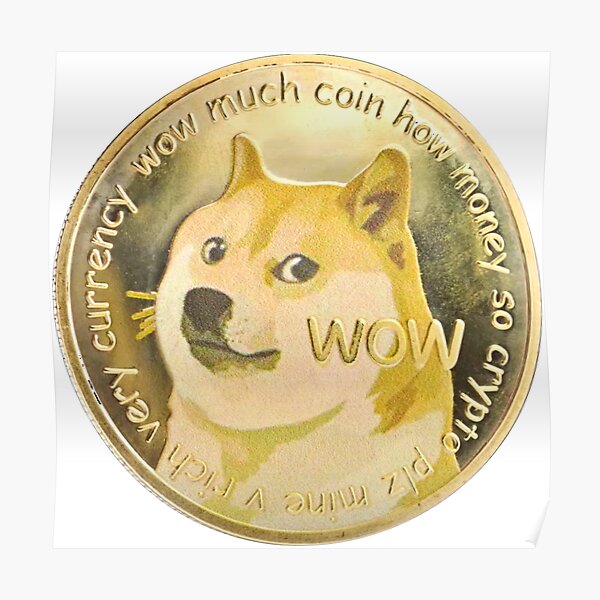 "dogecoin doge coin meme 2" Poster for Sale by DragonJake | Redbubble
