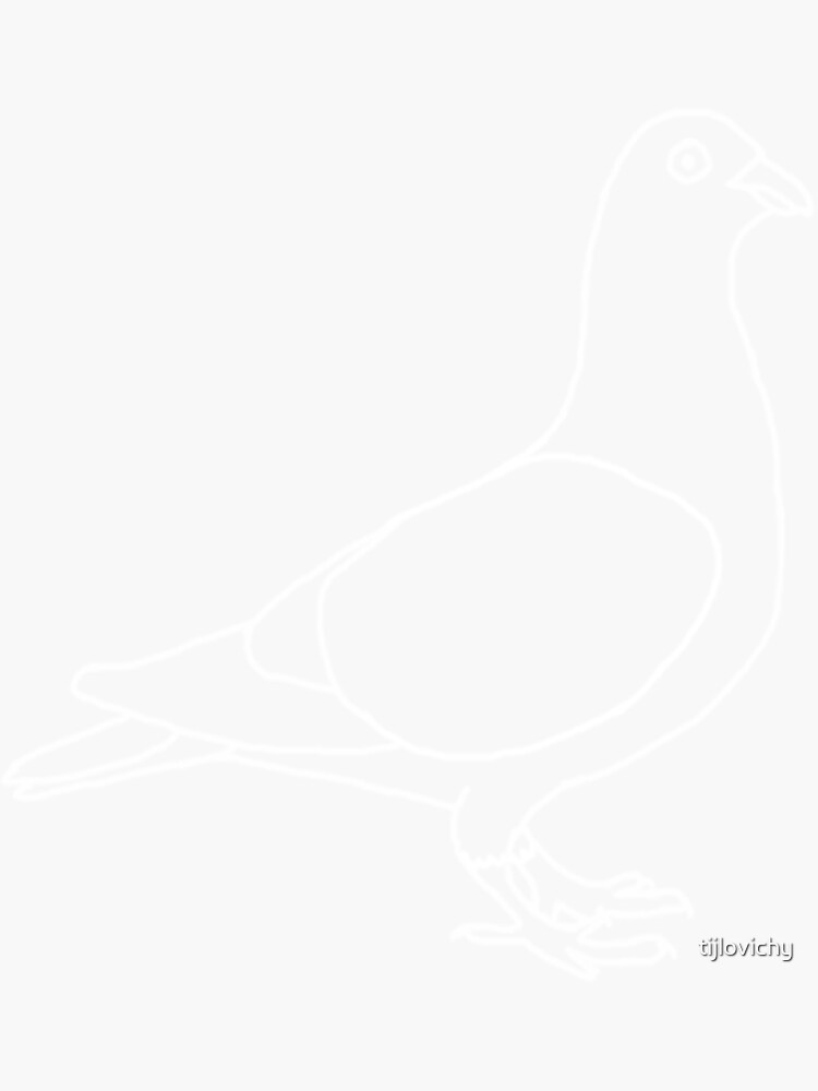 "Pigeon Line Art" Sticker for Sale by tijlovichy | Redbubble
