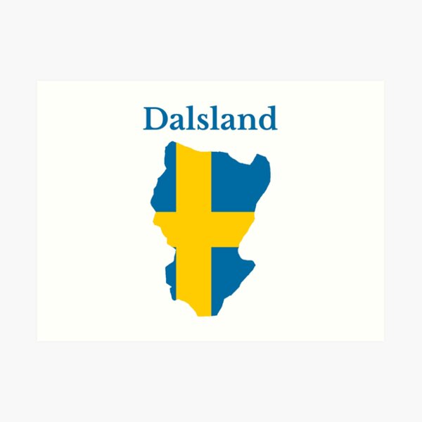 "Dalsland Province Map, Swedish Province, Sweden." Art Print for Sale ...