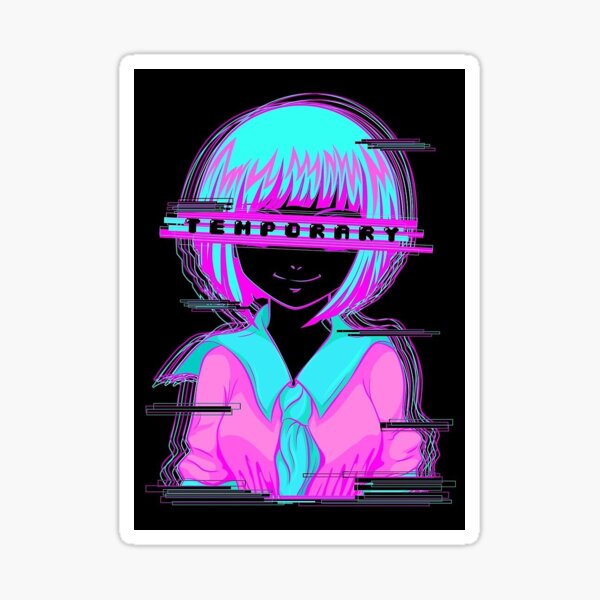 "Temporary Glitch Anime girl" Sticker for Sale by CherryChrome7 | Redbubble