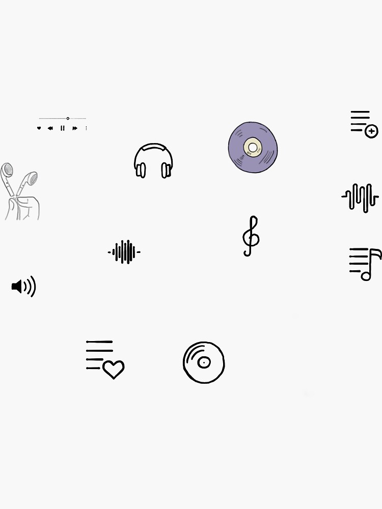 "Music Aesthetic Pack" Sticker for Sale by love-101 | Redbubble