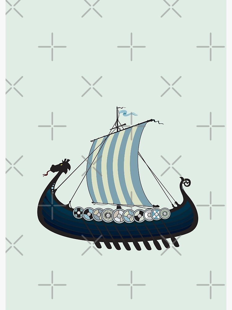 "Blue viking ship" Photographic Print for Sale by mangulica | Redbubble