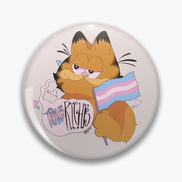 "Trans Garfield" Pin for Sale by giygascat | Redbubble