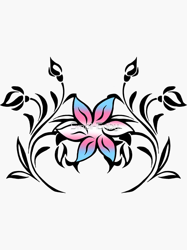 "Pride Flower (Trans)" Sticker for Sale by Smol-Enby | Redbubble