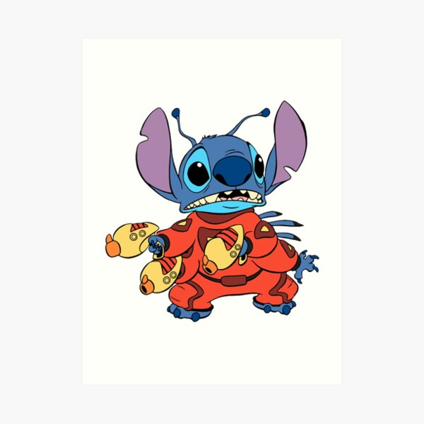 "Stitch with Guns" Art Print by ashleyherkie | Redbubble