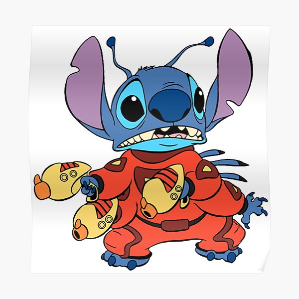 "Stitch with Guns" Poster for Sale by ashleyherkie | Redbubble