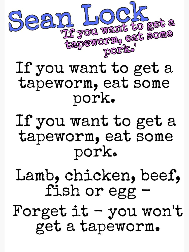 "Sean Lock Cats Does Countdown Tapeworm Song " Sticker for Sale by ...