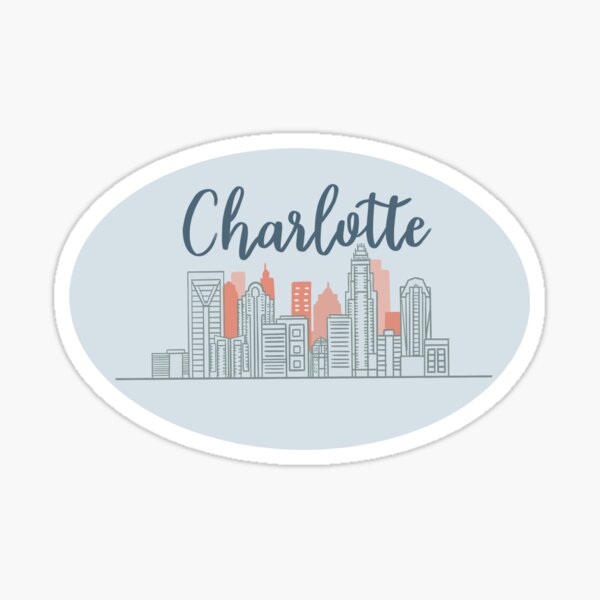 "Charlotte Skyline Sticker" Sticker for Sale by rachelwdesign | Redbubble