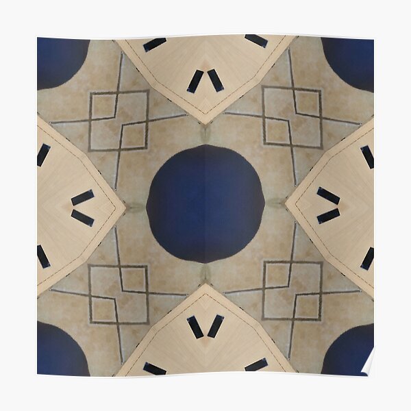 Póster «Coser círculo azul crema y patrón topo» de trina-kay | Redbubble