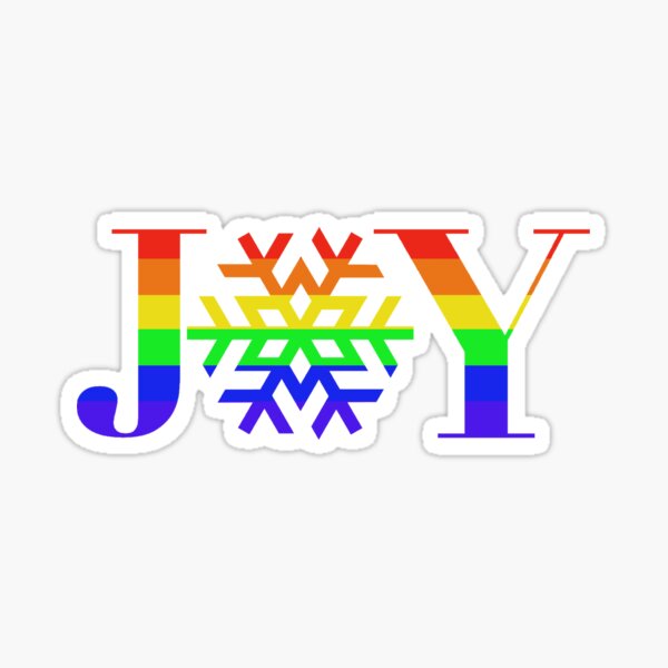 "JOY - Rainbow Snowflake - on Black" Sticker for Sale by ...