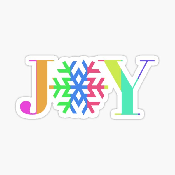 "JOY - Bright Stripe Snowflake - on White" Sticker for Sale by ...