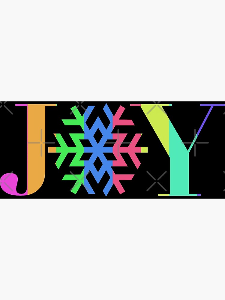 "JOY - Bright Stripe Snowflake - on Black" Poster for Sale by ...