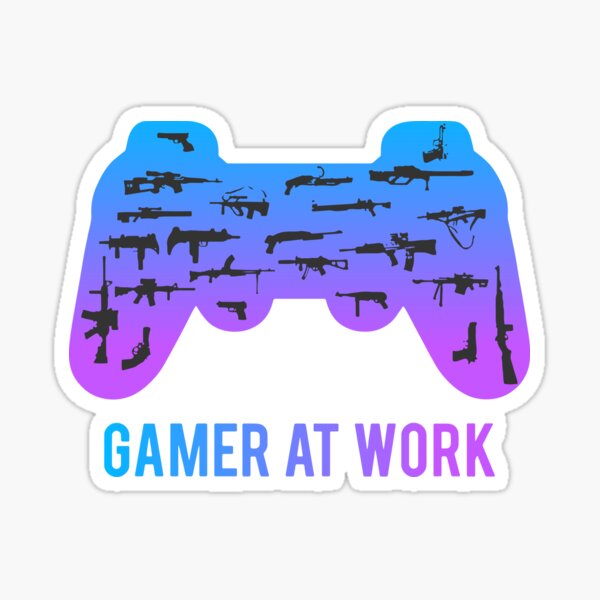 "Gamer At Work" Sticker for Sale by designdroplet | Redbubble