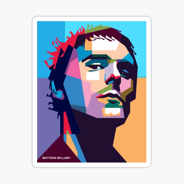 "Matthew Bellamy Pop Art" Sticker by Abstract88 | Redbubble