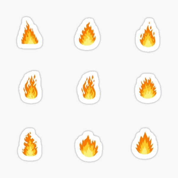 "Pack of stickers set of fire flame flaming burn heat and explosion mix ...