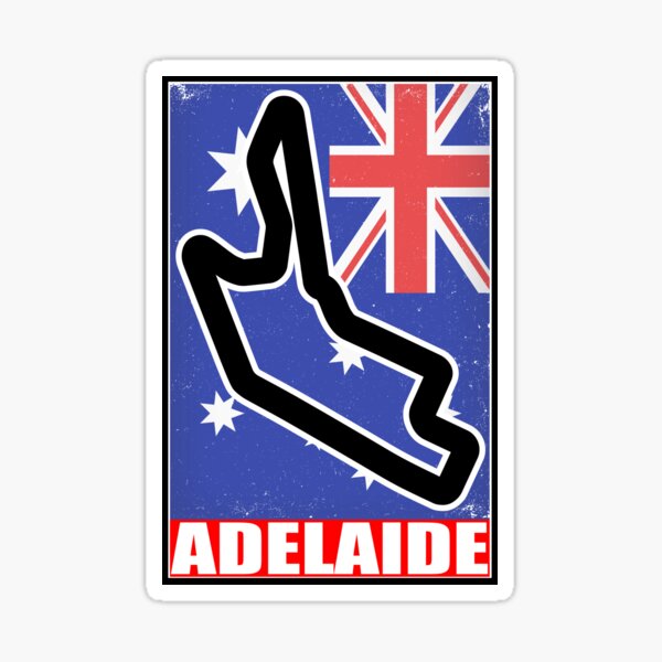 "Adelaide Street Circuit- Race Track Artwork" Sticker by HogarthArts ...