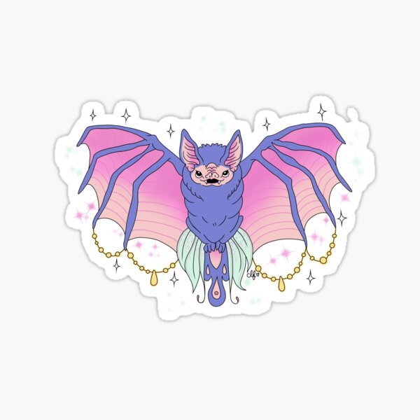 "Bling Bat {Purple}" Sticker by CaseyLeeArt | Redbubble