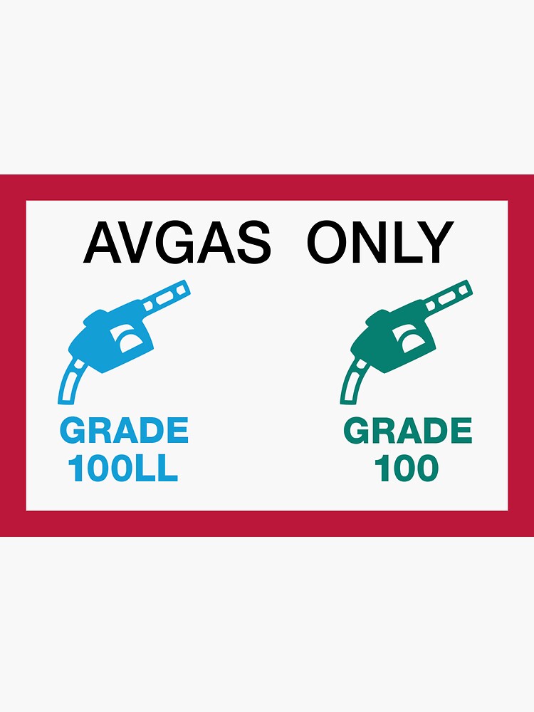 "AVGAS ONLY" Sticker for Sale by LimeGlider | Redbubble