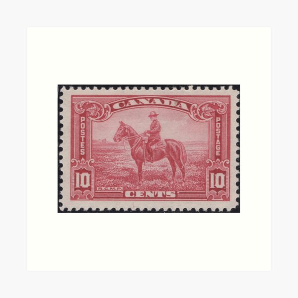"RCMP - 1935 classic Mountie stamp - CANADA" Art Print for Sale by ...